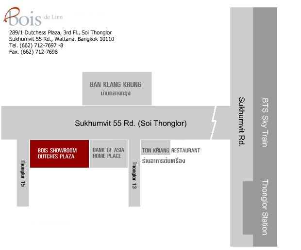 Bois Showroom Map